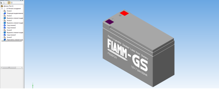 Аккумулятор FIAMM FG 20721 - Чертежи, 3D Модели, Проекты ...