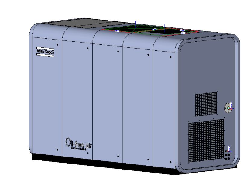 Revit-model Compressor Atlas Copco ZT90VSD-FF-9-50 - Чертежи, 3D Модели ...