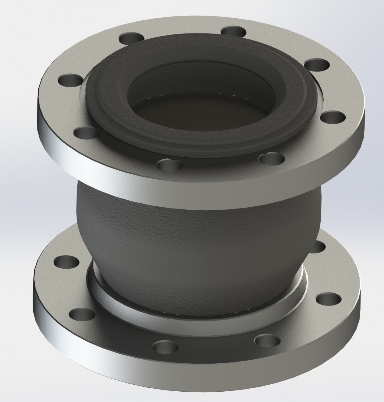 Фланцевый компенсатор резиновый DN 80 и DN100 - Чертежи, 3D Модели ...